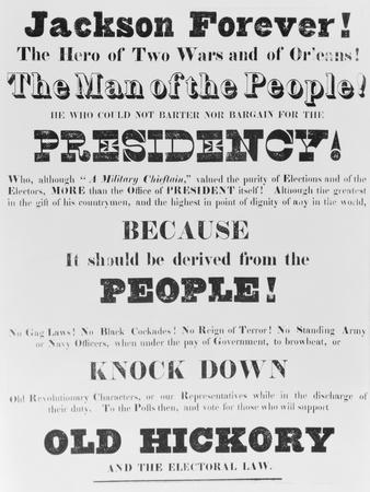 Presidential Campaign Posters Andrew Jackson