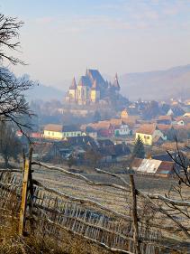'Elevated View over Biertan at Sunrise, Biertan, Nr, Sighisoara ...