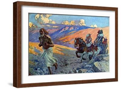 'Elijah runs before the chariot of Ahab - Bible' Giclee Print - James ...