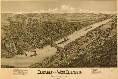 'Elizabeth & West Elizabeth Pennsylvania' Print | AllPosters.com