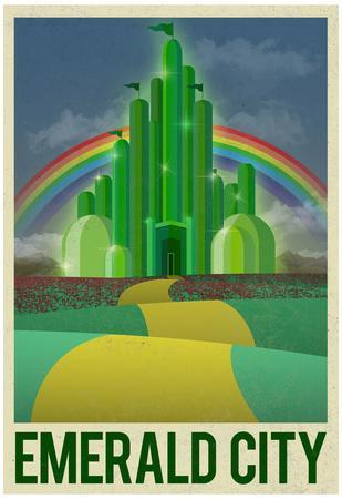 'Emerald City Retro Travel Poster' Photo | AllPosters.com