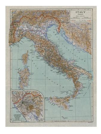 'Map of Ancient Italy, c1910s' Giclee Print - Emery Walker Ltd ...