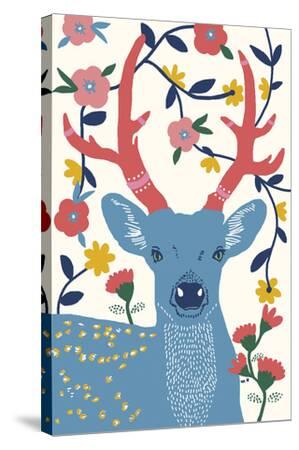 'Folklore Deer' Stretched Canvas Print - Emilie Ramon | AllPosters.com