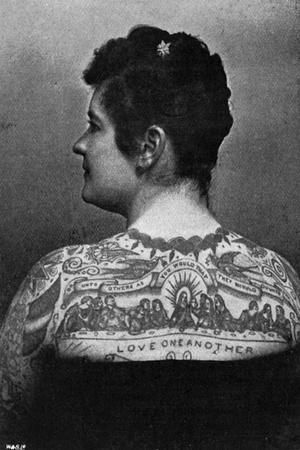 'Emma de Burgh, Tattooed Lady, 1897' Prints - Carl Miller | AllPosters.com