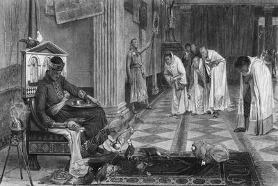 'Emperor Honorius in His Court Feeding Birds' Giclee Print | AllPosters.com