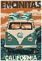 'Encinitas, California - Vw Van Blockprint' Print | AllPosters.com