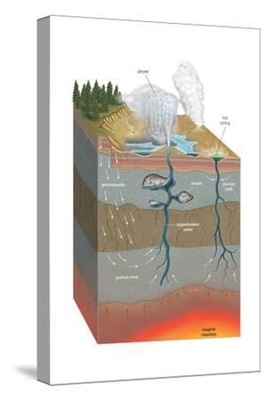 'Cross Section Anatomy of Hot Spring and Geyser. Thermal Spring ...