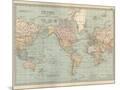 Map of the World on Mercator's Projection, Showing the Chief Countries ...