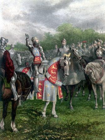 'England's Henry V Among His Troops at Agincourt During Hundred Years ...