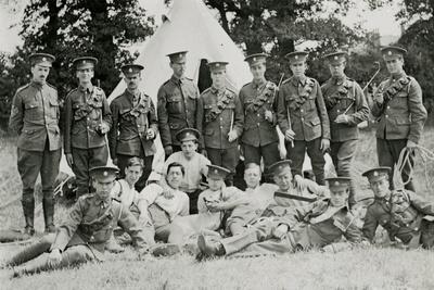 'Group Portrait of the 'London Mounted Army Service Corp' (B/W Photo ...