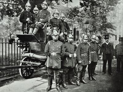 'London Fire Brigade: Group of Firemen, with Engine and Turncocks, 1895 ...