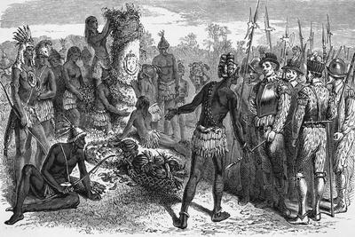 'Engraving of Althore Showing Rene De Laudonniere the Worship of ...