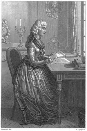 'Engraving of Jean-Marie Roland Seated at Desk' Giclee Print ...