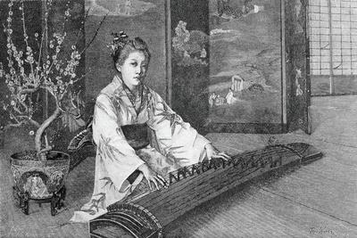 Engraving of Koto Player Giclee Print | AllPosters.com