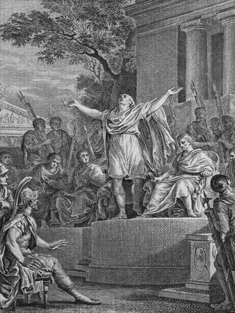 'Engraving of Lucius Junius Brutus Declaring the New Roman Republic ...