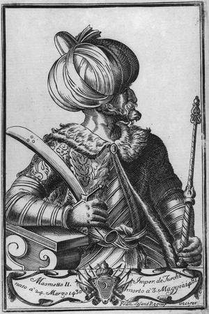 Engraving of Mohammed Ii W/Sword & Staff Giclee Print | AllPosters.com