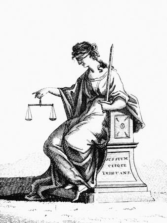 'Engraving of Personification of Justice (1778)' Giclee Print ...