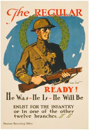 Enlist for Infantry War Propaganda Vintage Ad Poster Print | AllPosters.com