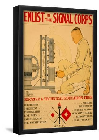 'Enlist in Signal Corps Technical Education War Propaganda Vintage Ad ...