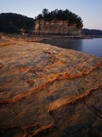 'Eroded limestone and Tower Rock, Mississippi River, Perry County ...