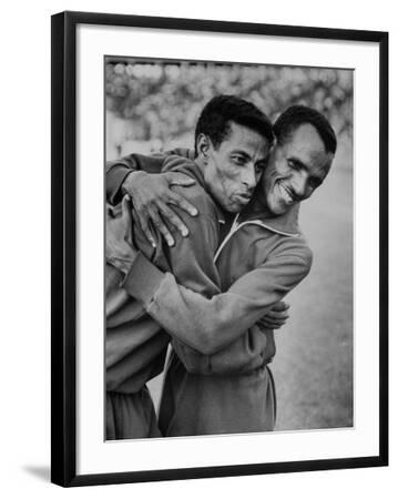'Ethiopian Runners Abebe Bikila and Mamo Wolde During Exhibition Race ...
