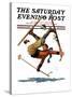 '"Wipeout on Skis," Saturday Evening Post Cover, March 3, 1928' Giclee ...