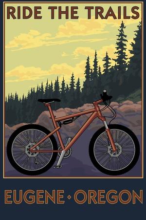 'Eugene, Oregon - Ride the Trails' Posters - Lantern Press | AllPosters.com