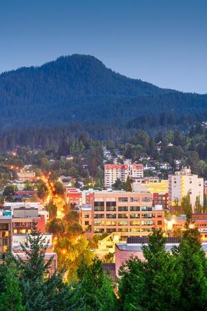 Eugene, Oregon, USA downtown cityscape at dusk Photo | AllPosters.com