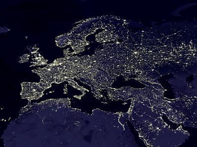 'Europe At Night, Satellite Image' Photographic Print | AllPosters.com