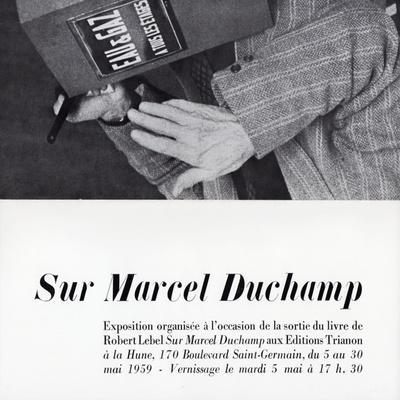 'Exhibition Poster for 'Sur Marcel Duchamp', at Librairie La Hune ...