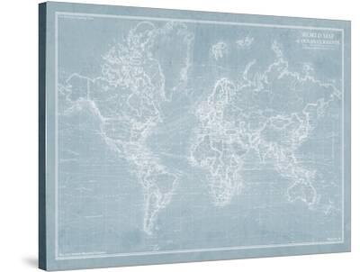 'Explorer - World Map' Stretched Canvas Print - The Vintage Collection ...
