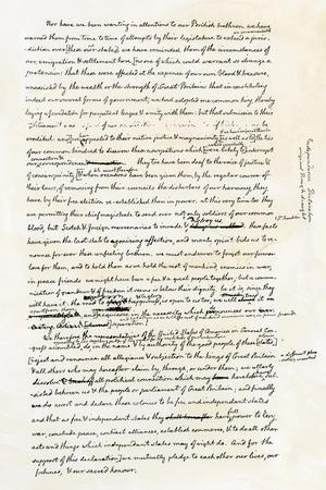 Extract from the Draft of the Declaration of Independence of the ...