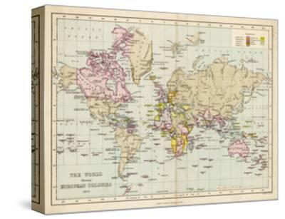 'World Map Showing the European Colonies' Giclee Print - F.s. Weller ...