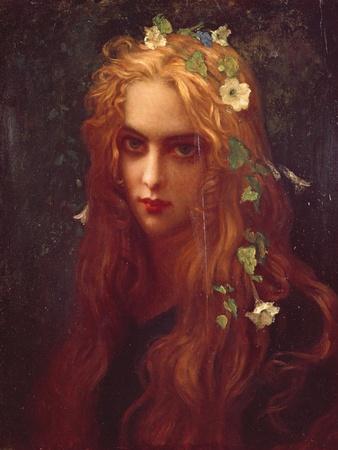 'Face of a Young Girl with Flowers in Her Hair (Ophelia), 1876' Giclee ...