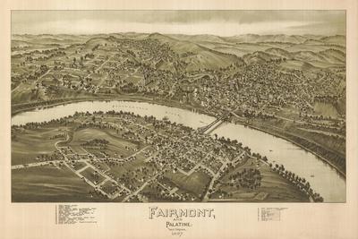 'Fairmont, West Virginia - Panoramic Map' Poster - Lantern Press ...