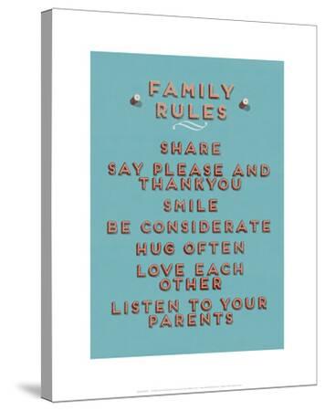'Family Rules' Stretched Canvas Print | AllPosters.com