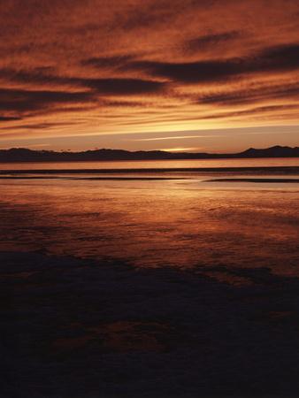'Farmington Bay, Great Salt Lake, Antelope Island, Stansbury Island ...