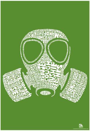 'Fart Names Gas Mask Text Poster' Print | AllPosters.com