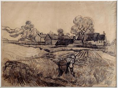 'Father Elpoi's Farm Drawing by Vincent Van Gogh (1853-1890) (Ec. Hol ...