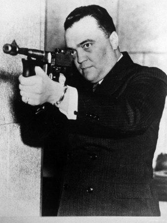 'FBI Head J. Edgar Hoover Aiming a Thompson Submachine Gun' Premium ...
