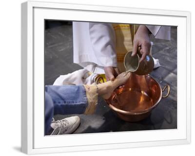 'Feet Washing Ritual During Maundy Thursday Celebration in a Catholic ...