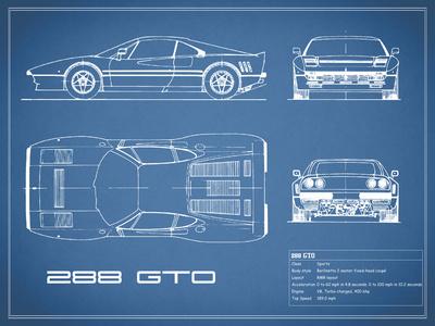'Ferrari 288-GTO-Blue' Posters - Mark Rogan | AllPosters.com