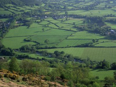 'Fields in the Valleys, Near Brecon, Powys, Wales, United Kingdom ...