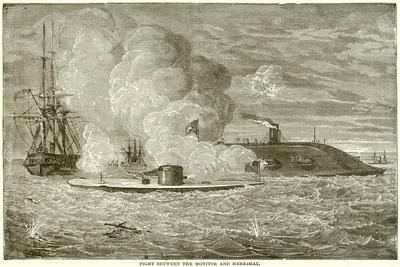 'Fight Between the Monitor and Merrimac' Giclee Print | AllPosters.com