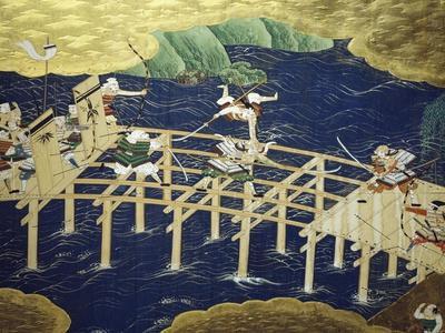 'Fight Scene on Bridge, Detail from Byobu' Giclee Print | AllPosters.com