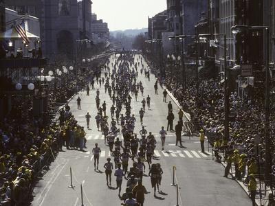 'Finishers on Boyleston Street at the 1990 Boston Marathon ...