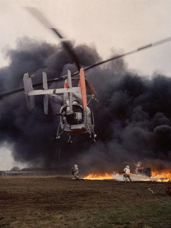 'Firefighting Helicopter Dousing Flames' Photographic Print - Joe ...