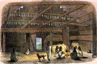 'Fish Drying inside a Native American Home, Washington Territory, circa ...