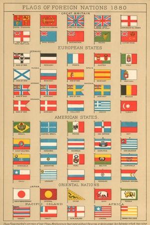 'Flags of Foreign Nations, 1880' Prints | AllPosters.com