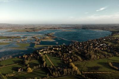 'Flooding near Amberley, Amberley Castle in Fore Ground, South Downs ...